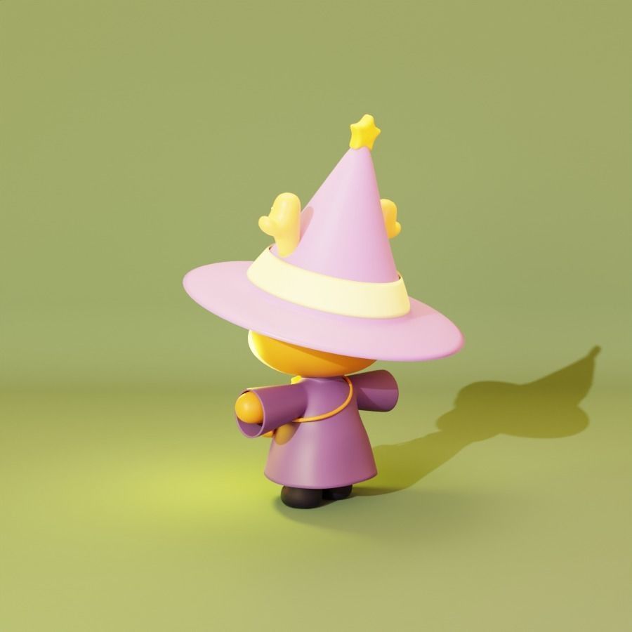 Cute Fantasy Deer Wizard Character 3D model | CGTrader