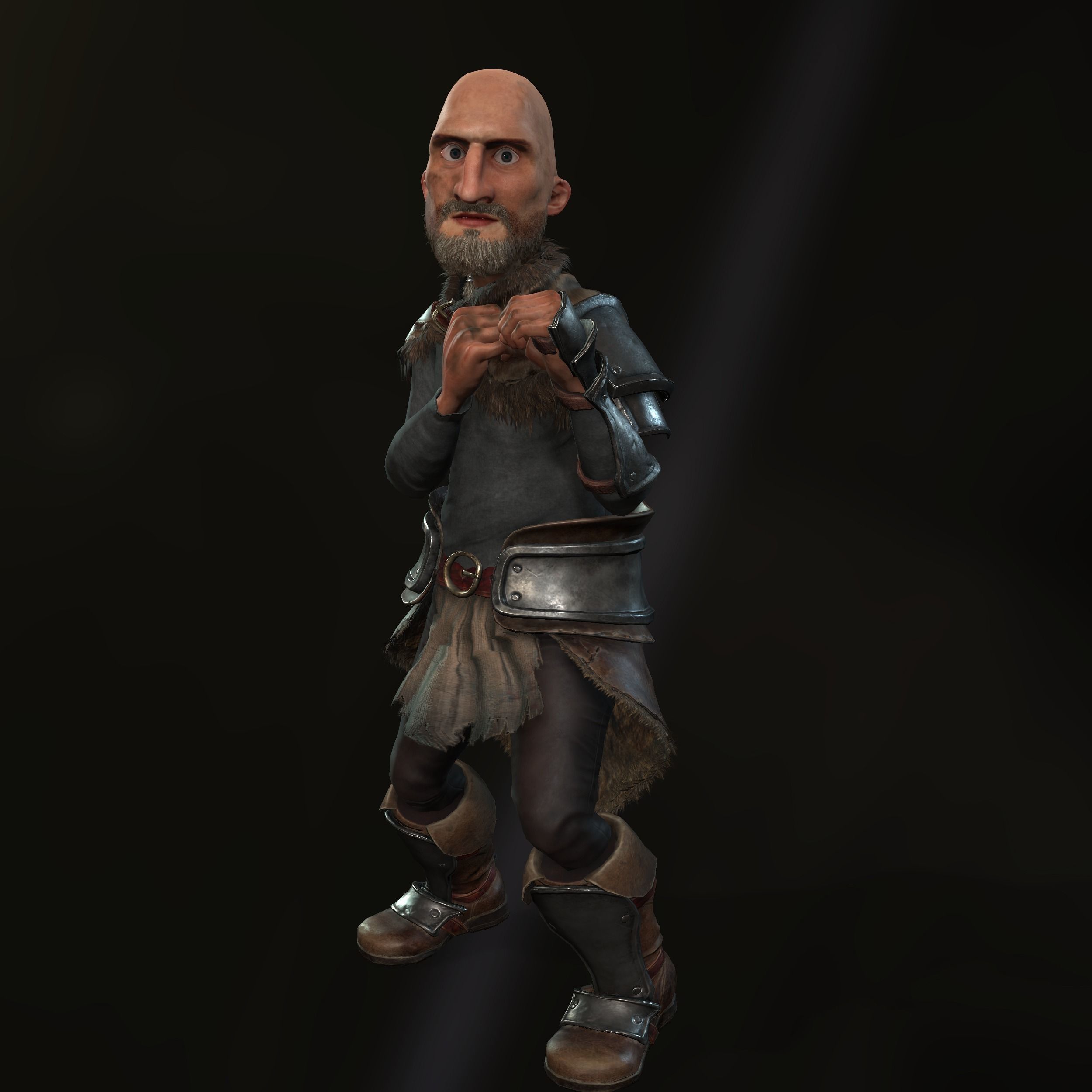 Viking Bold Dwarf Warrior Character Animated 3D model animated rigged ...