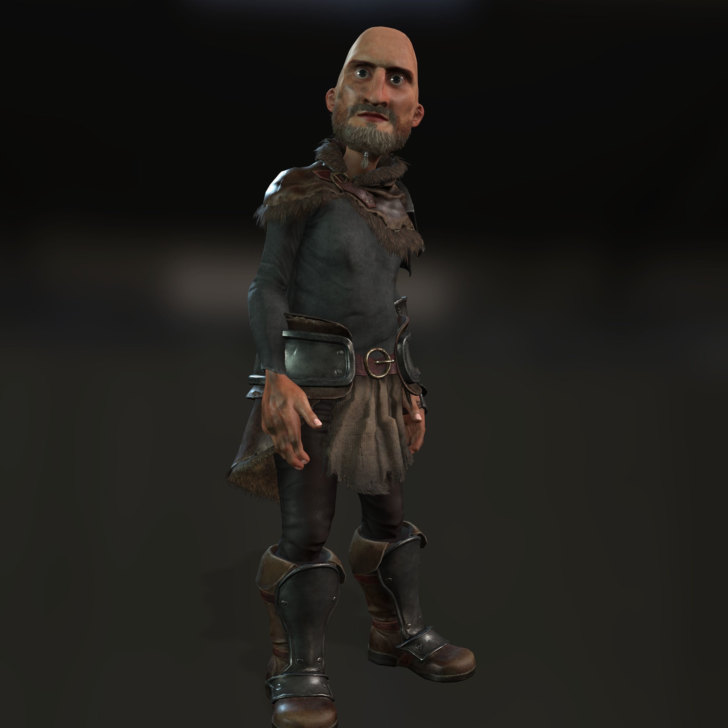 Viking Bold Dwarf Warrior Character Animated 3D model animated rigged ...