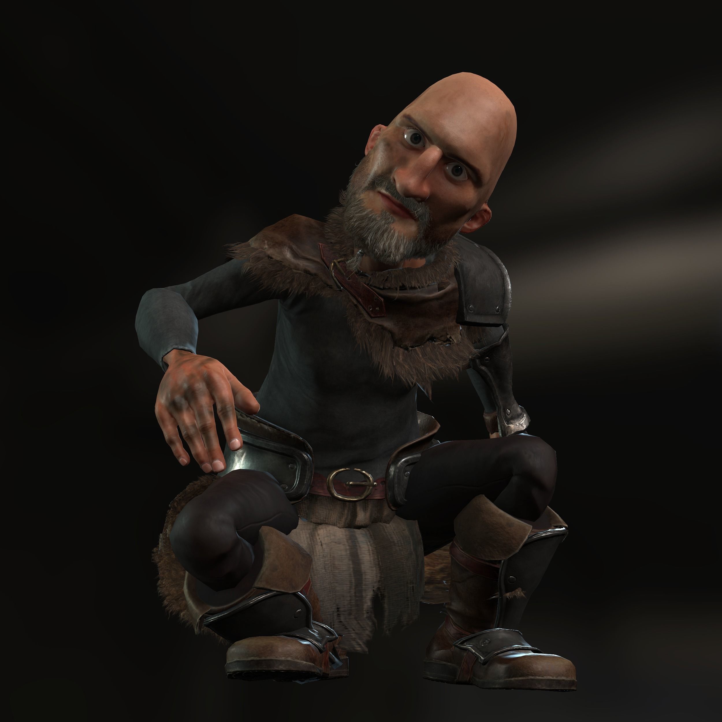 Viking Bold Dwarf Warrior Character Animated 3D model animated rigged ...