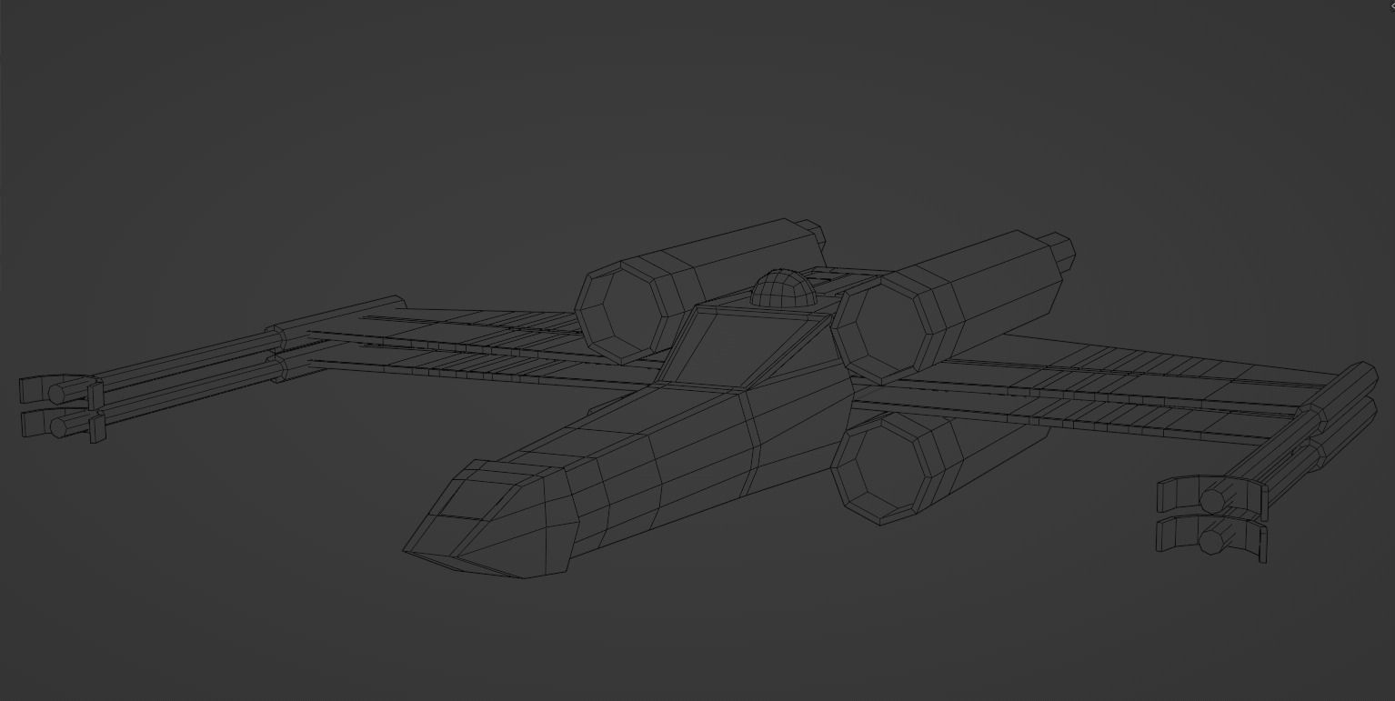 Low Poly X-Wing star wars x - fighter free VR / AR / low-poly 3D model ...
