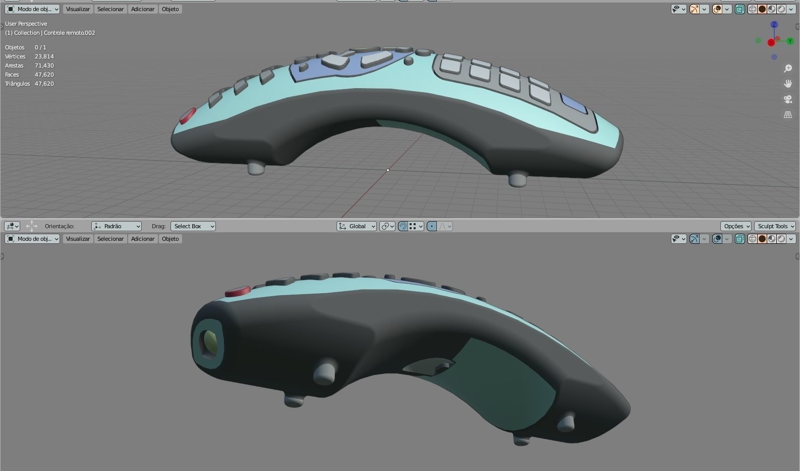 Ergonomic Remote Control 3D model | CGTrader