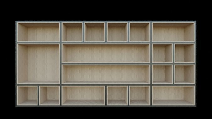Bookcase with shelves 3D model | CGTrader