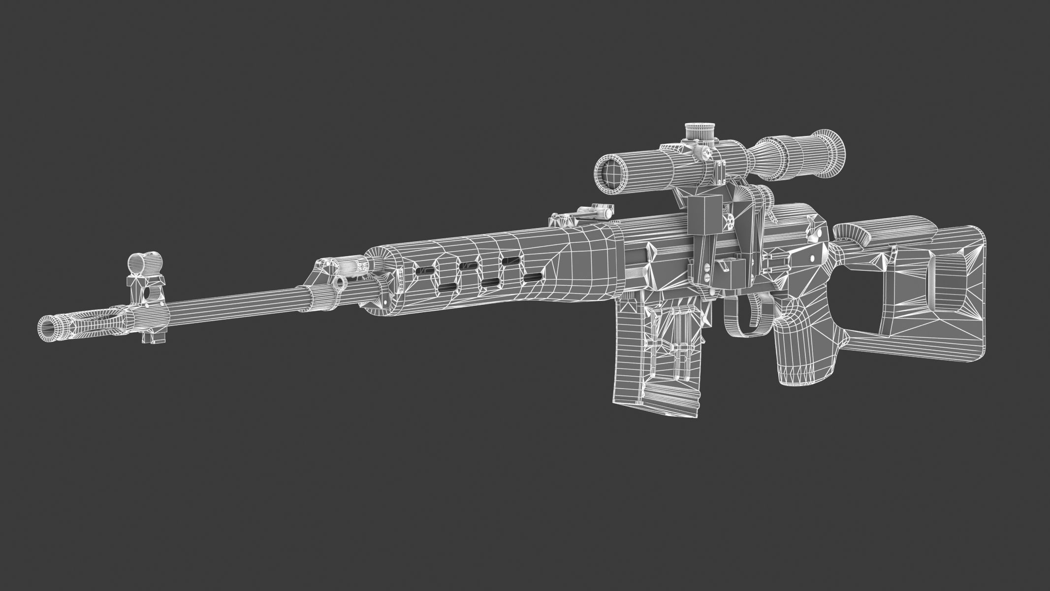 3D model Dragunov Sniper Rifle Low Poly Realistic VR / AR / low-poly | CGTrader