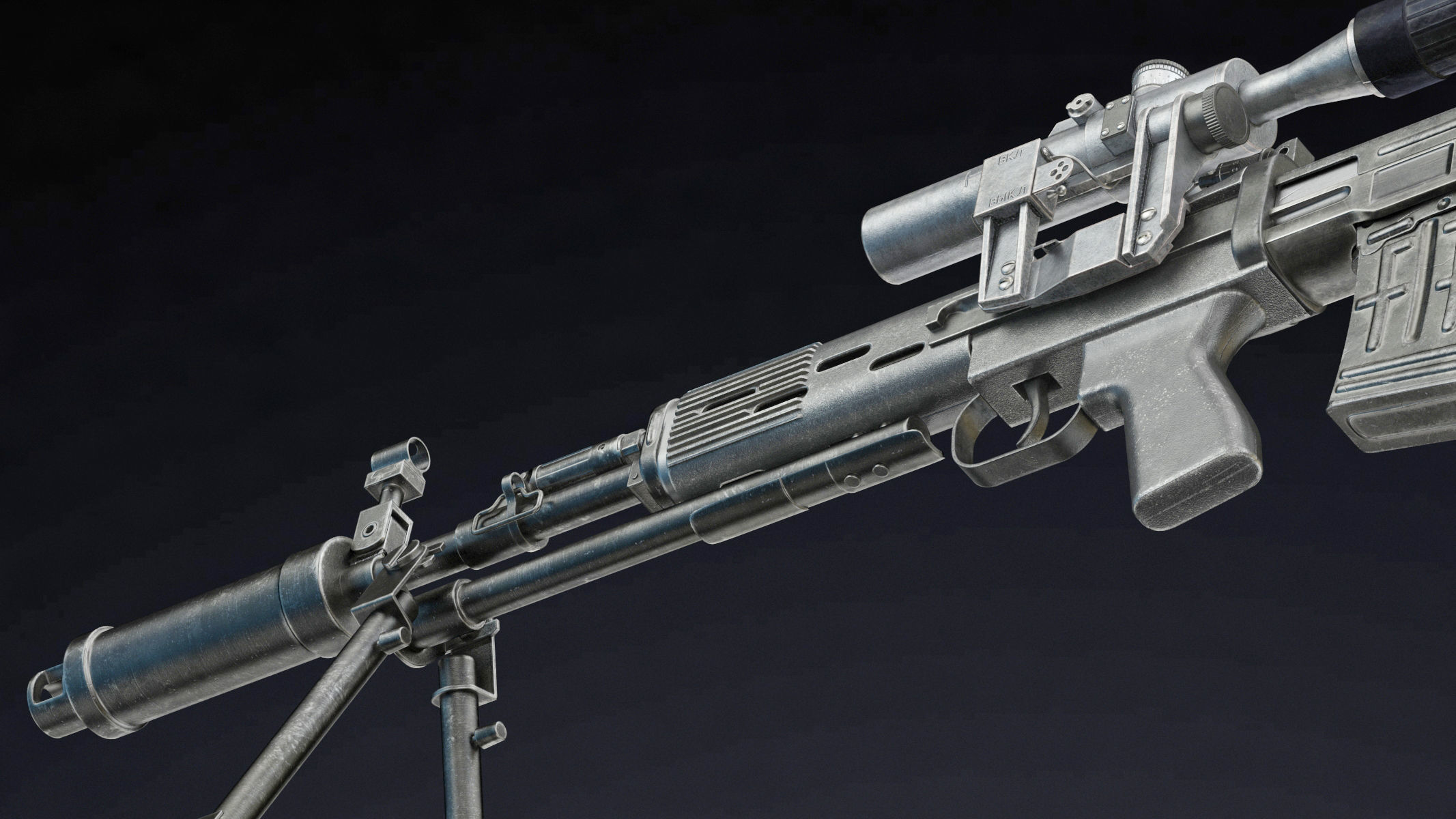 3D model Dragunov SVU Low Poly Realistic VR / AR / low-poly | CGTrader