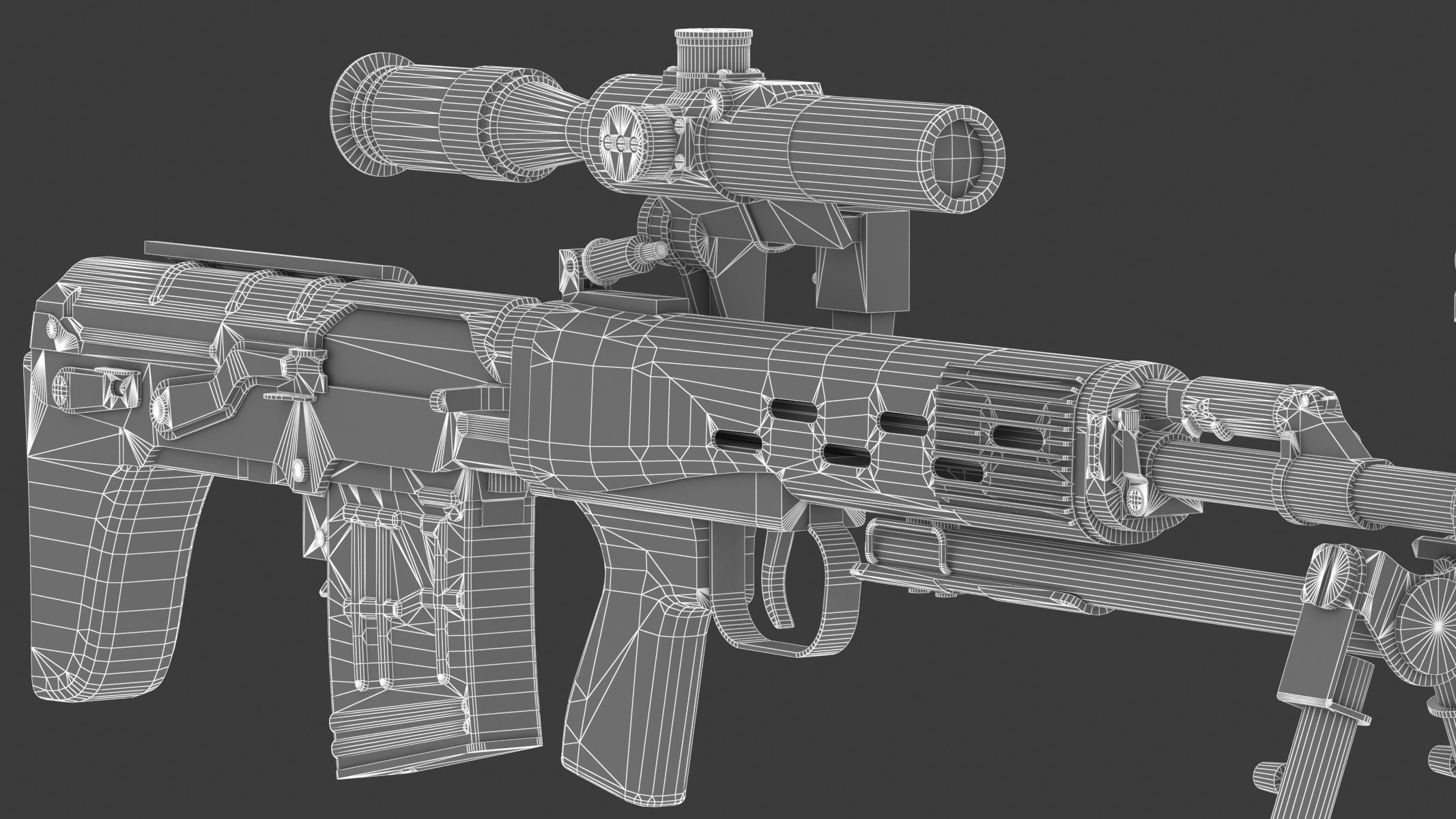 3D model Dragunov SVU Low Poly Realistic VR / AR / low-poly | CGTrader
