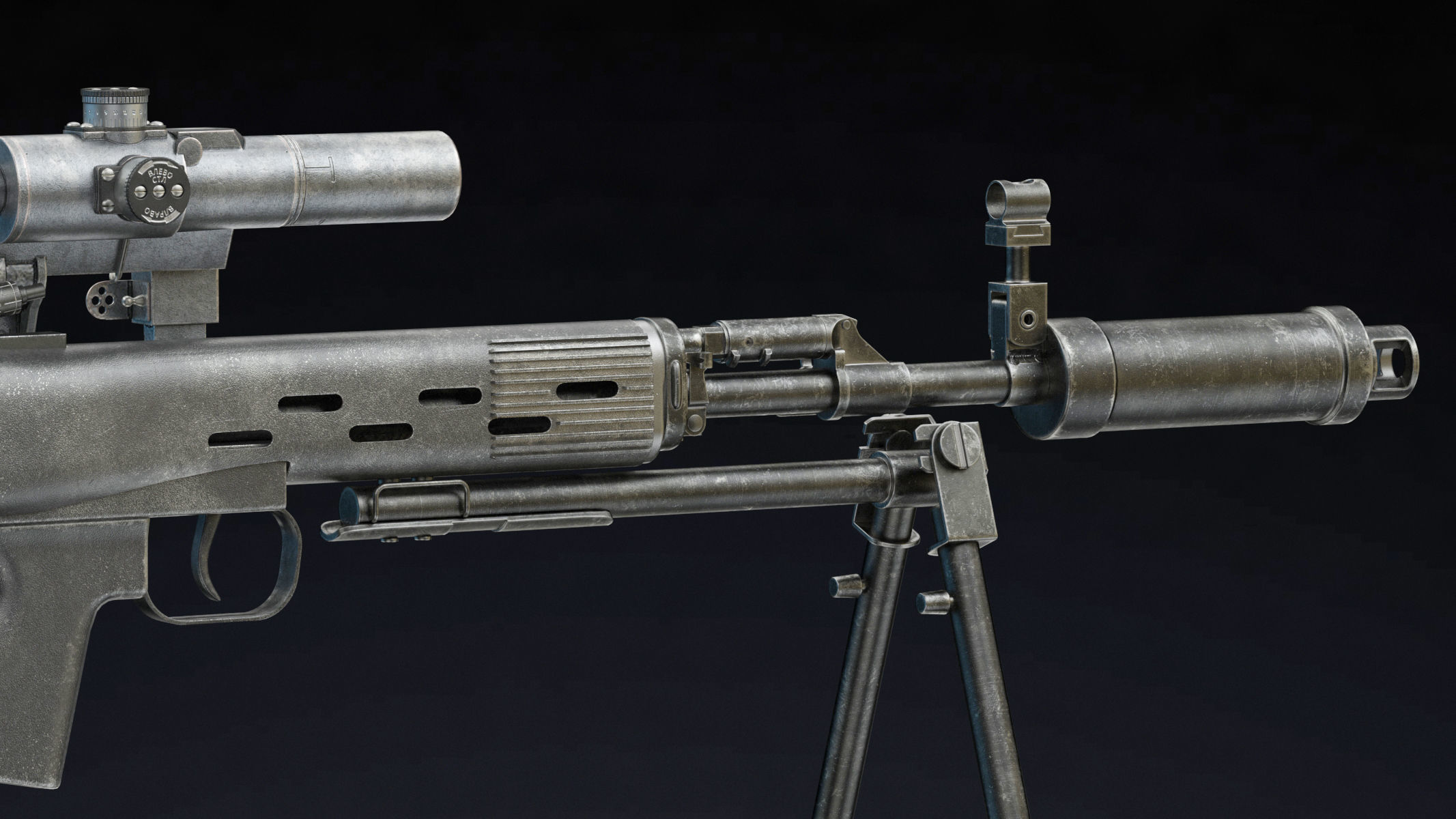 3D model Dragunov SVU Low Poly Realistic VR / AR / low-poly | CGTrader