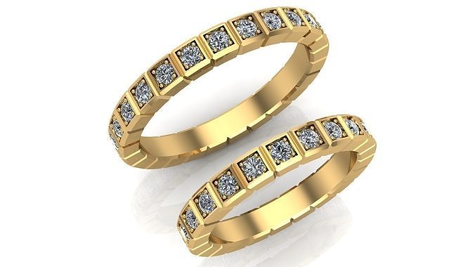 Chopard wedding bands3 3D model 3D printable | CGTrader