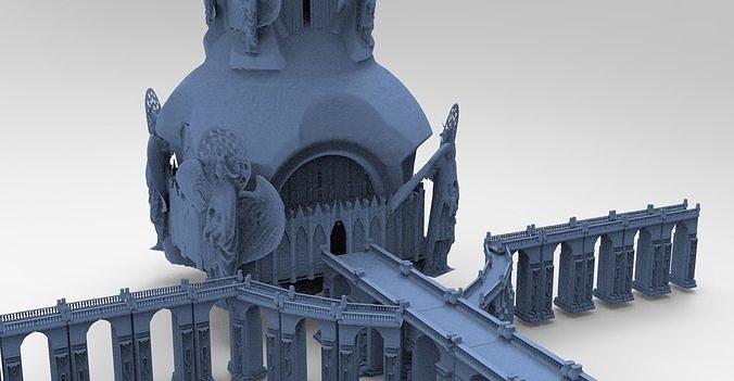 Angelic Holy Tower 2 With Holy bridges 3D model | CGTrader