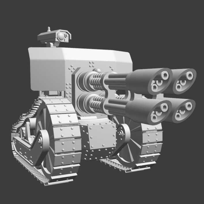 Renault Pattern Quad Gatling Laser - Pre-supported 3D model 3D ...