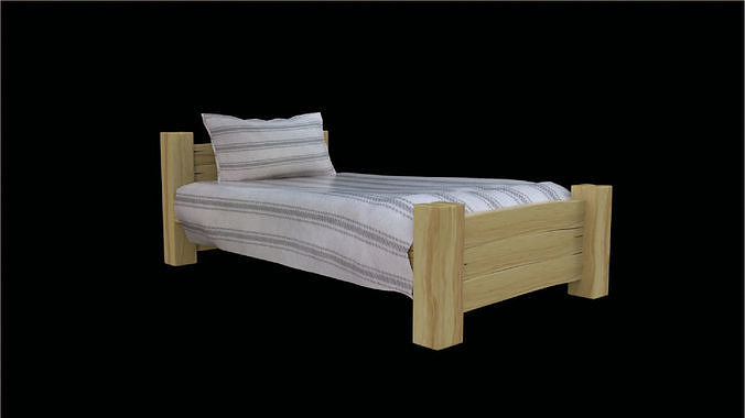 Wooden Bed 3D model | CGTrader