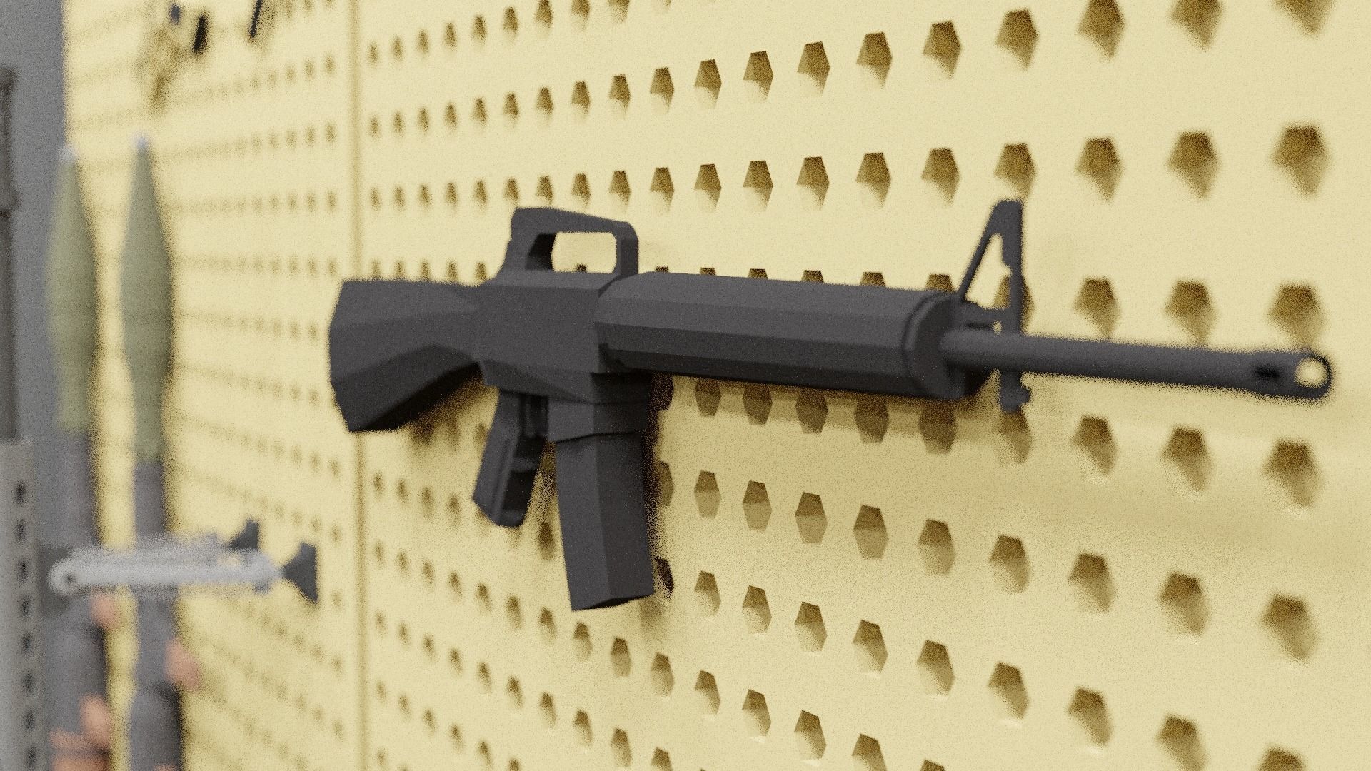 3D model Low poly M16 rifle VR / AR / low-poly | CGTrader