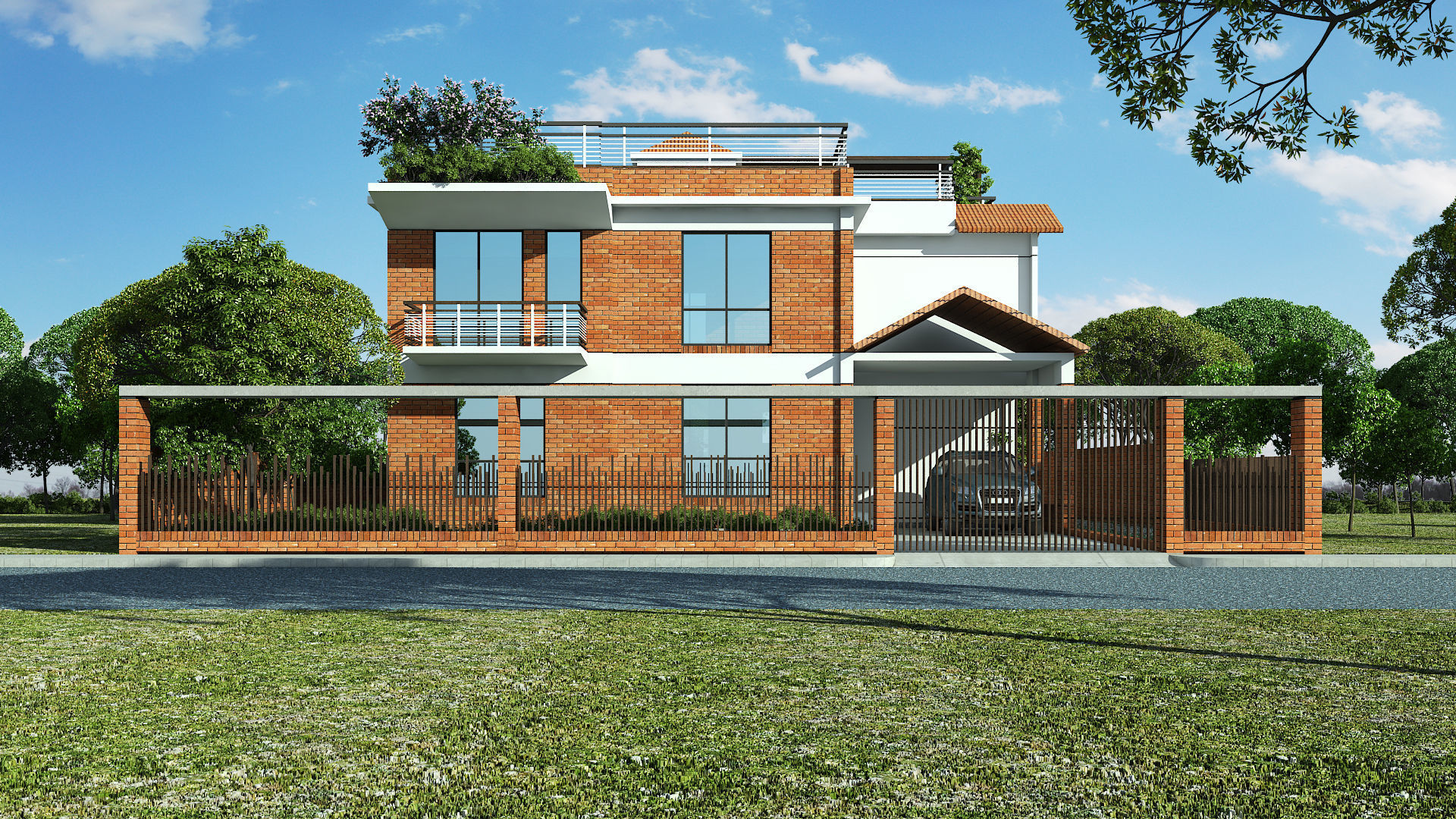 Modern Duplex Exterior Design 3D model | CGTrader