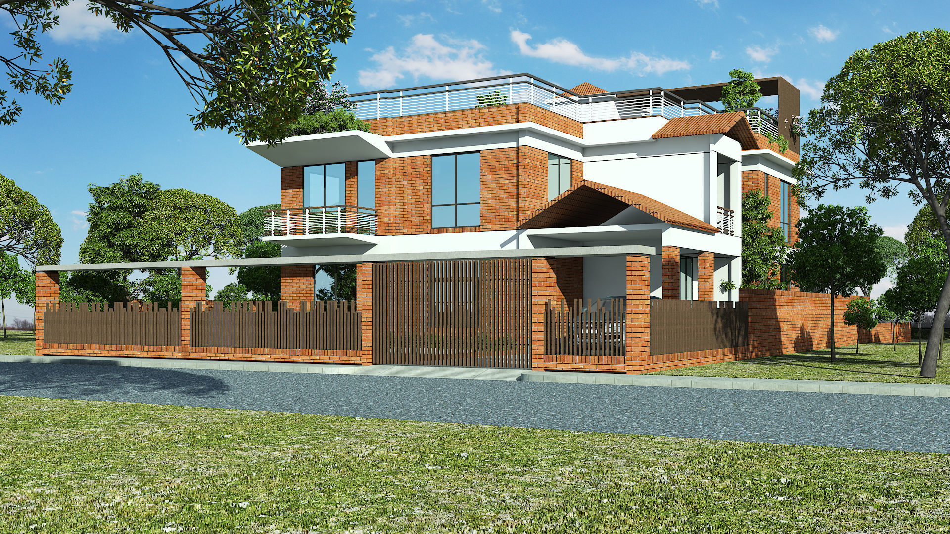Modern Duplex Exterior Design 3D model | CGTrader
