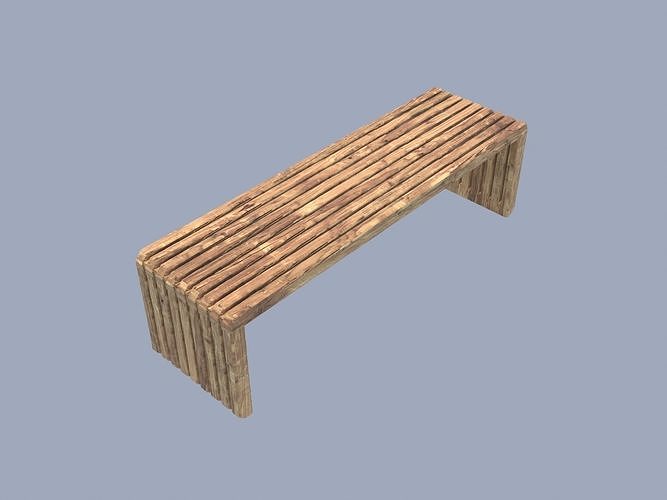 LOW-POLY WOODEN BENCH free VR / AR / low-poly 3D model | CGTrader
