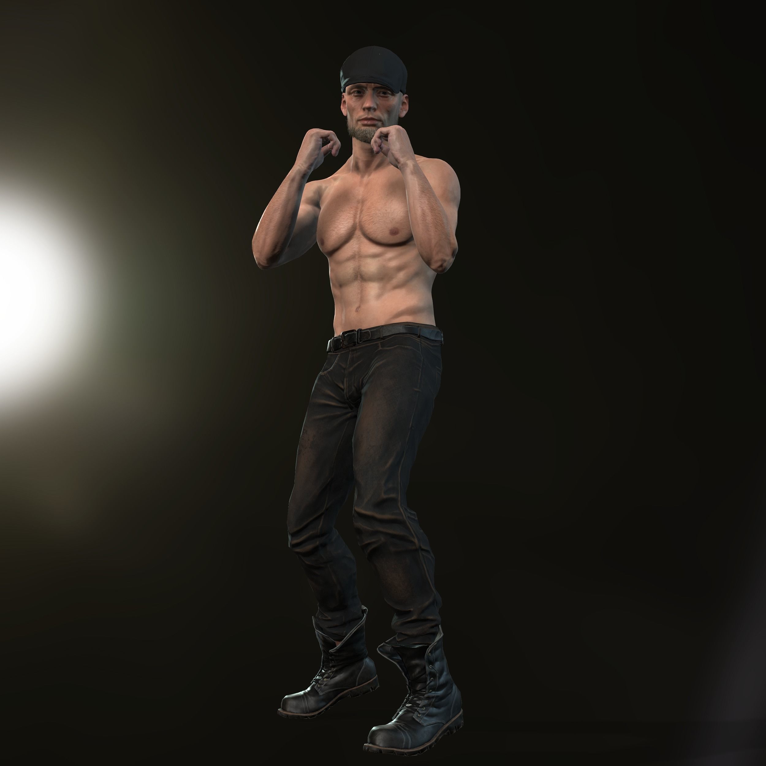 Realistic 3D Classic Muscle Man Fighter Blender Iclone 3D model ...