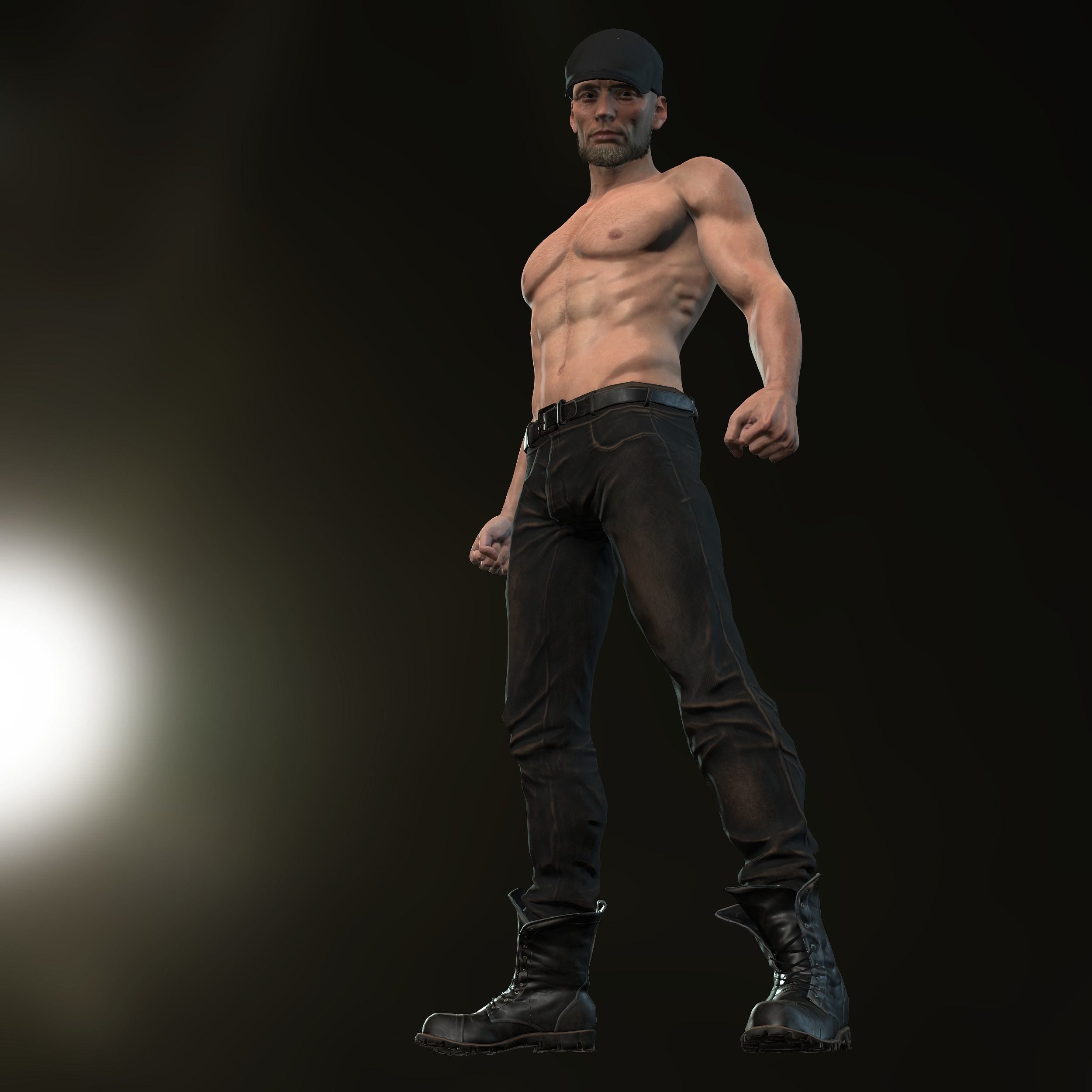 Realistic 3D Classic Muscle Man Fighter Blender Iclone 3D model ...