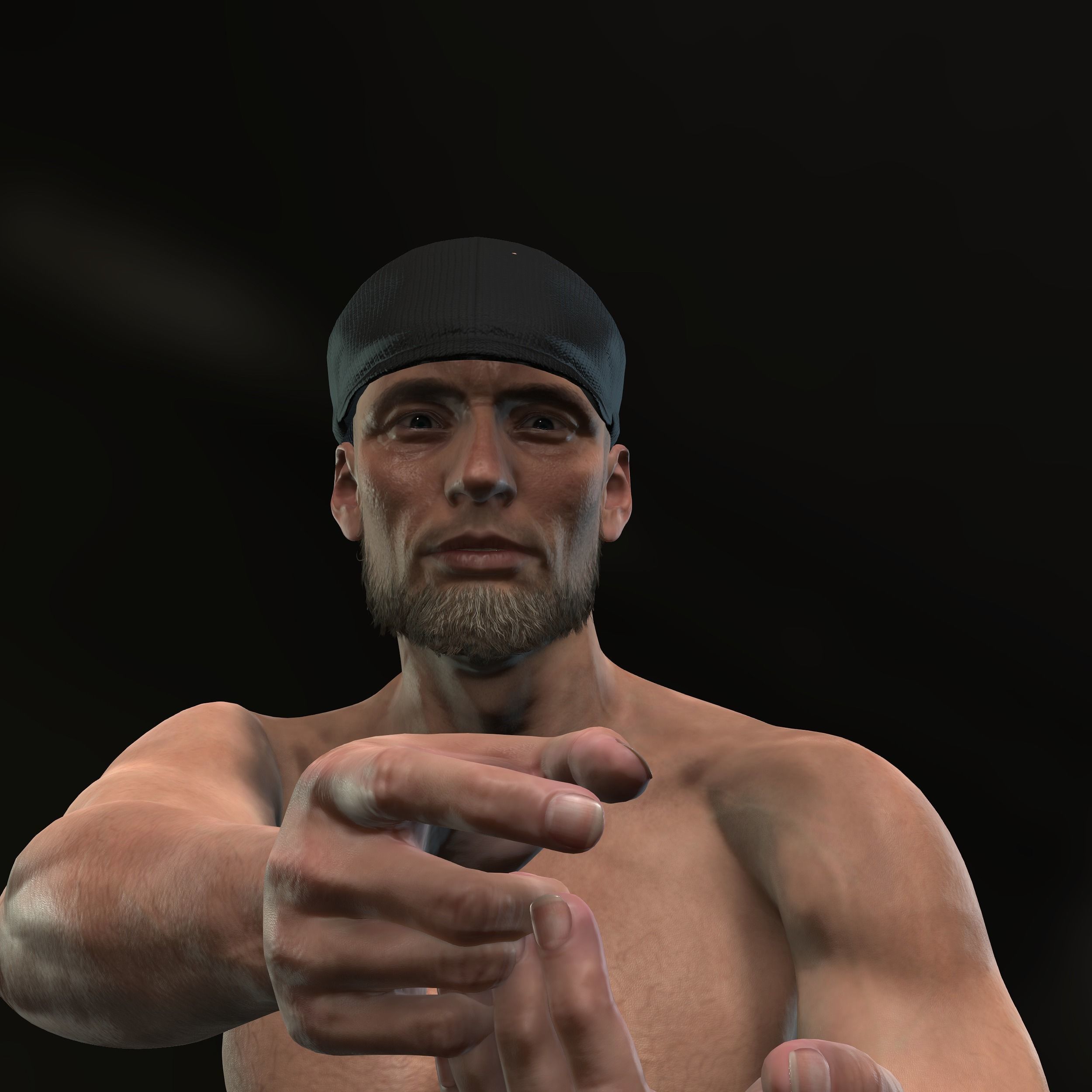 Realistic 3D Classic Muscle Man Fighter Blender Iclone 3D model ...