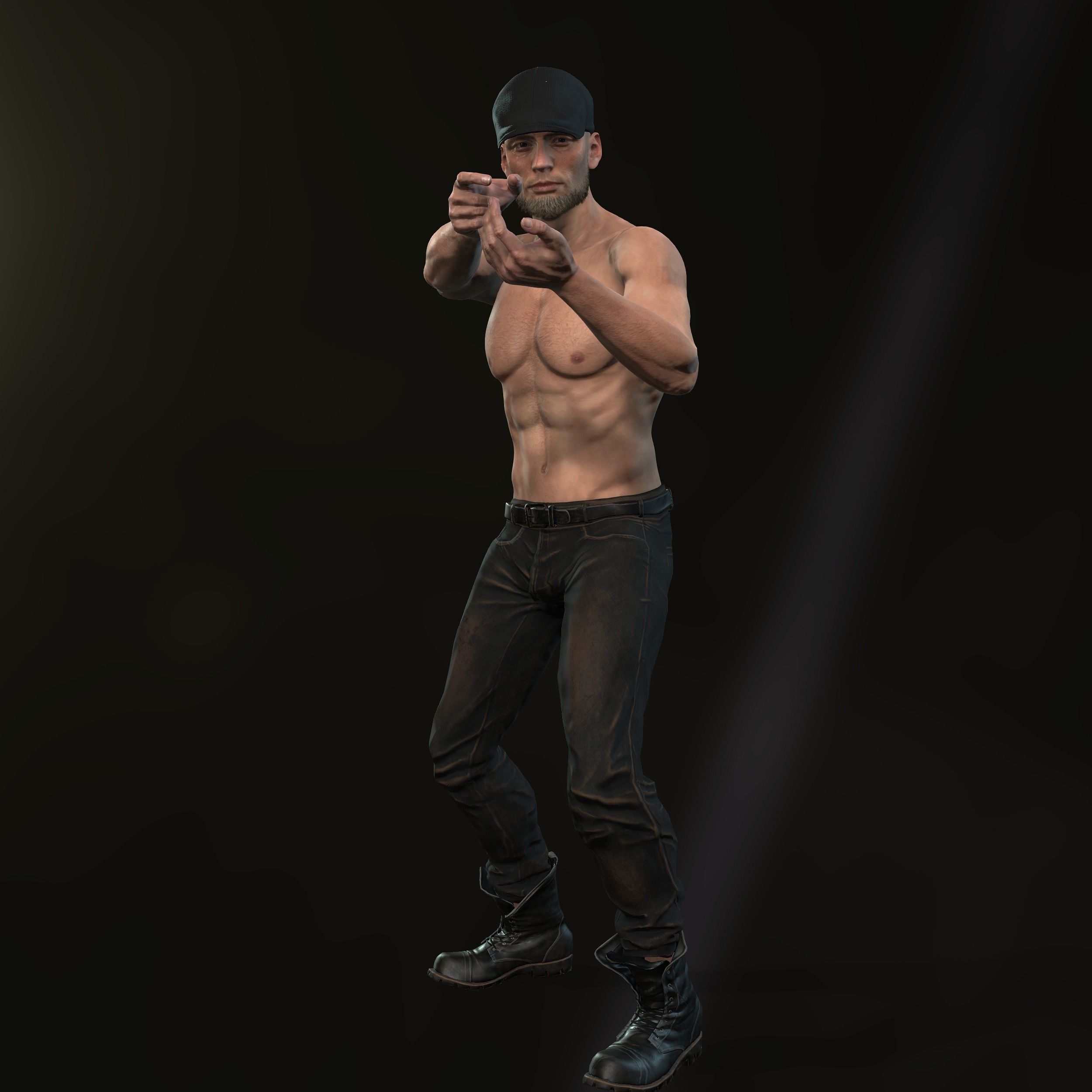 Realistic 3D Classic Muscle Man Fighter Blender Iclone 3D model ...