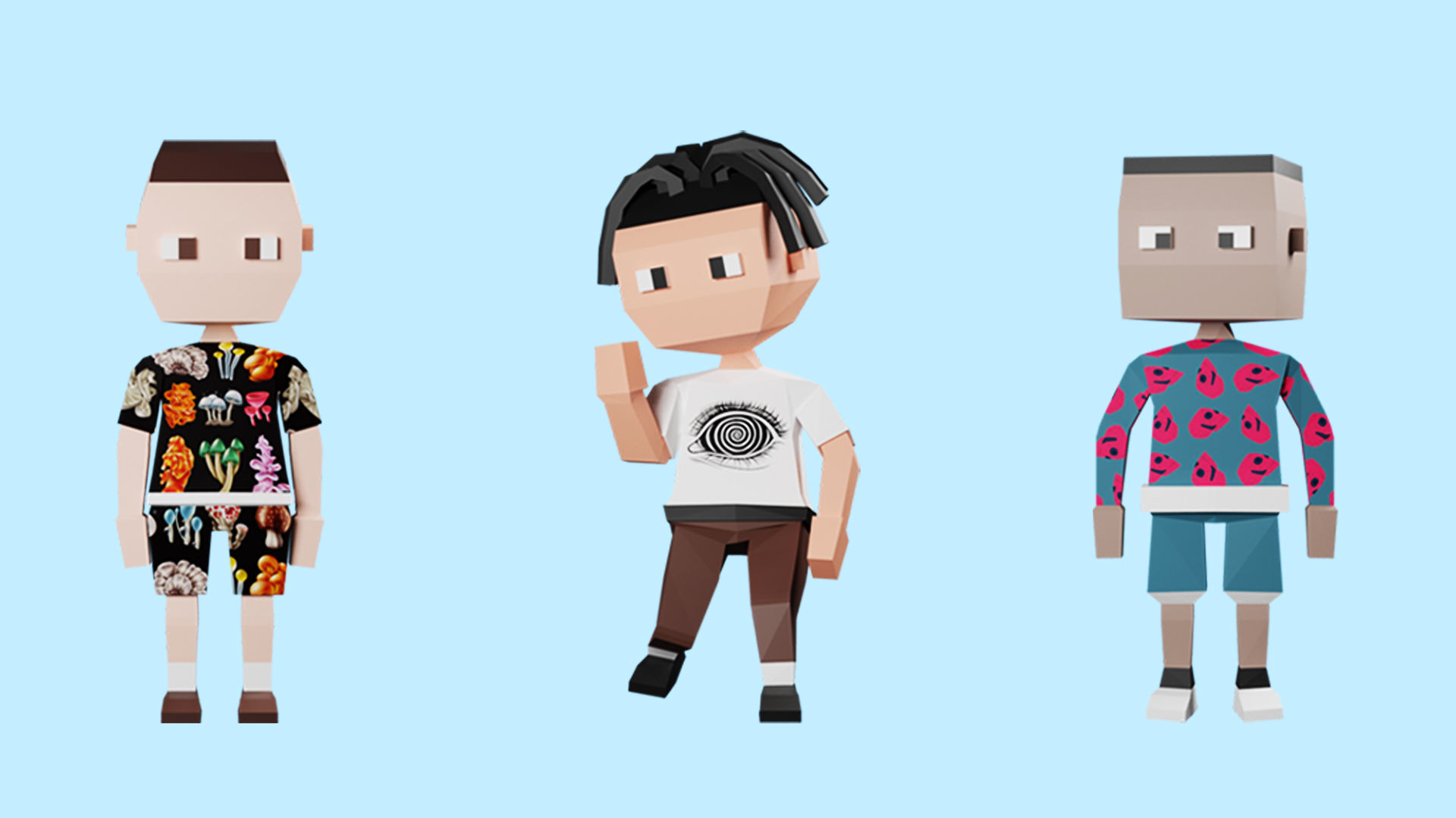 3D model Low poly characters 01 pack 3d model VR / AR / low-poly | CGTrader