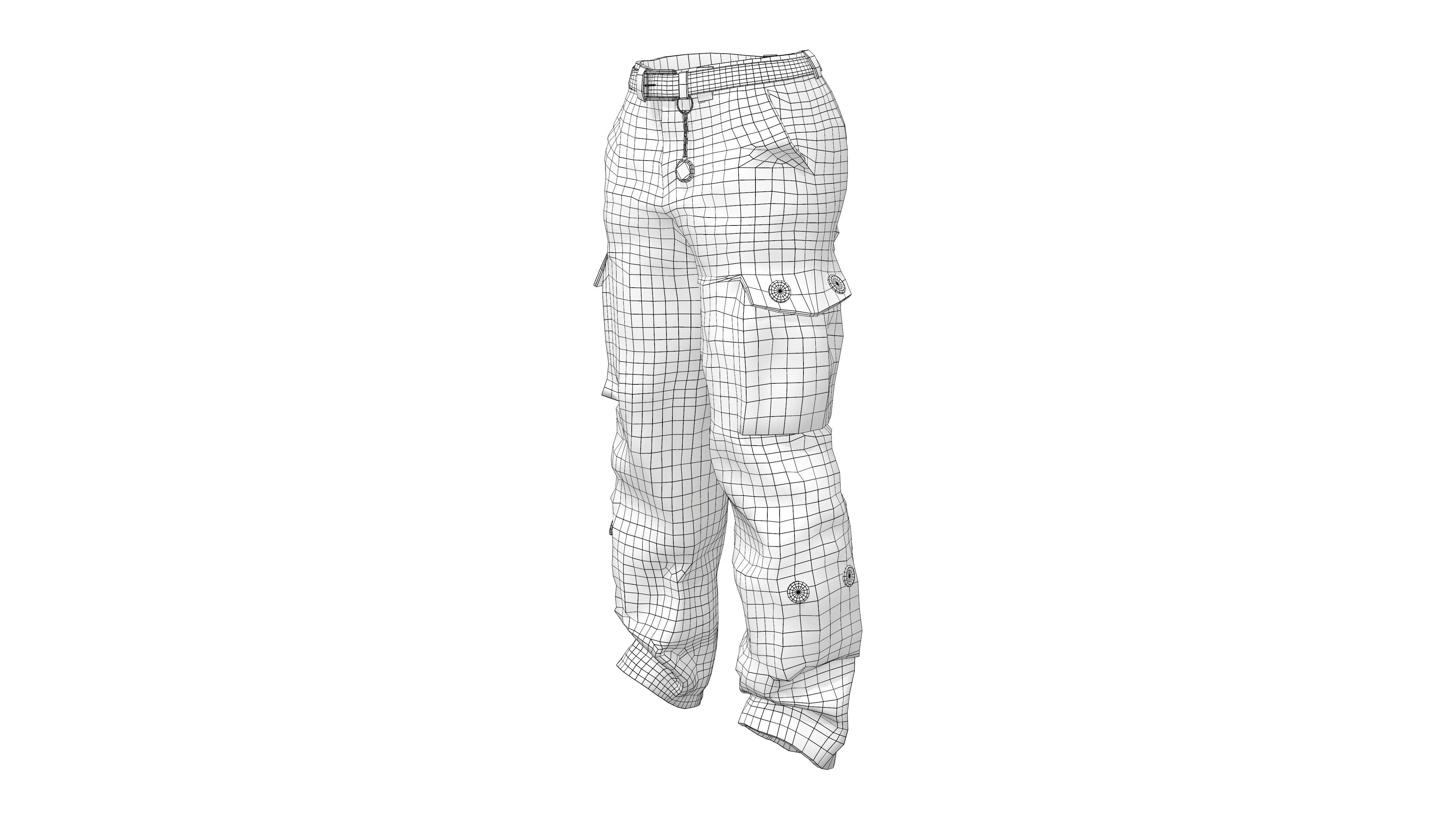 3D model Baggy Cargo Pants VR / AR / low-poly | CGTrader