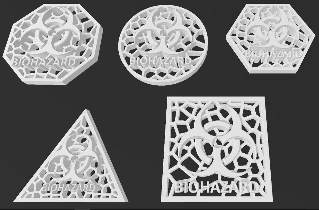 Biohazard Warning Signs 3D model 3D printable | CGTrader