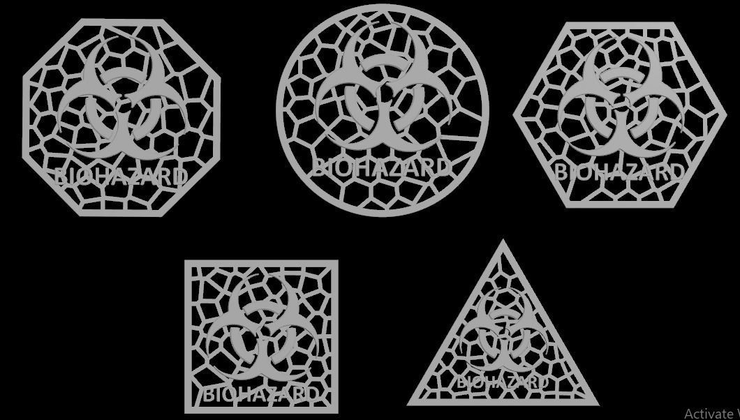 Biohazard Warning Signs 3D model 3D printable | CGTrader
