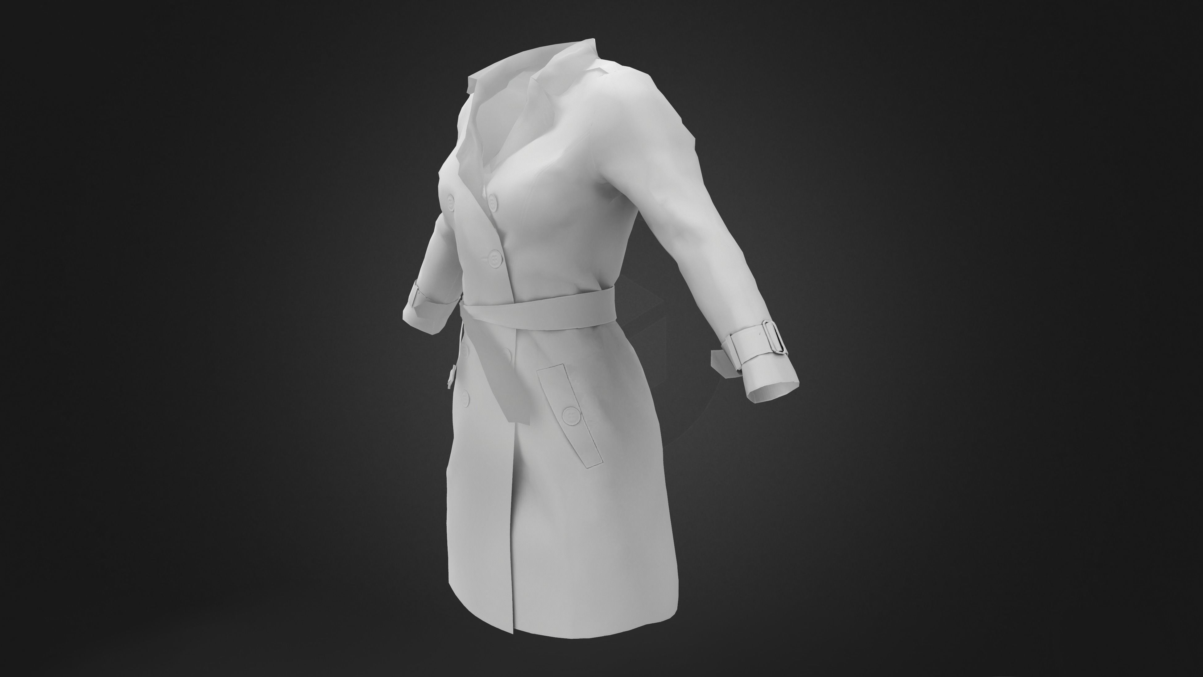 3D model Ladies Trench Coat VR / AR / low-poly | CGTrader