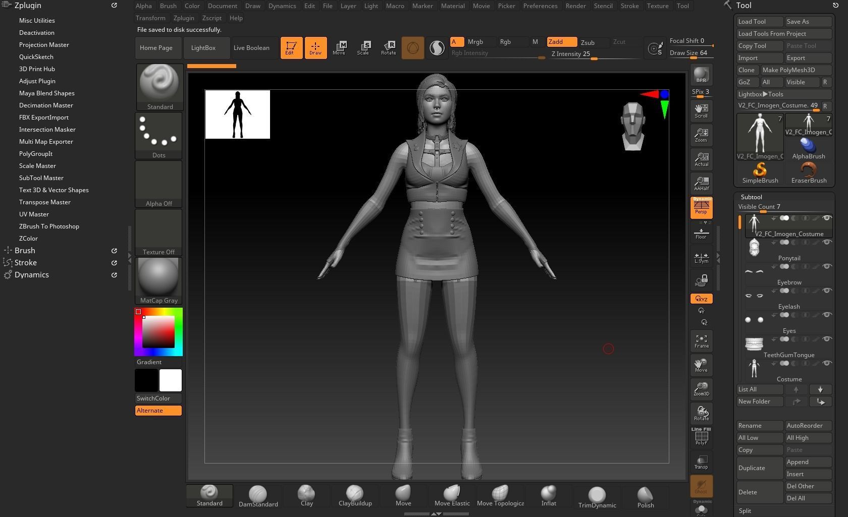 3D model Imogen - Female Character Base Mesh Version 2 VR / AR / low ...