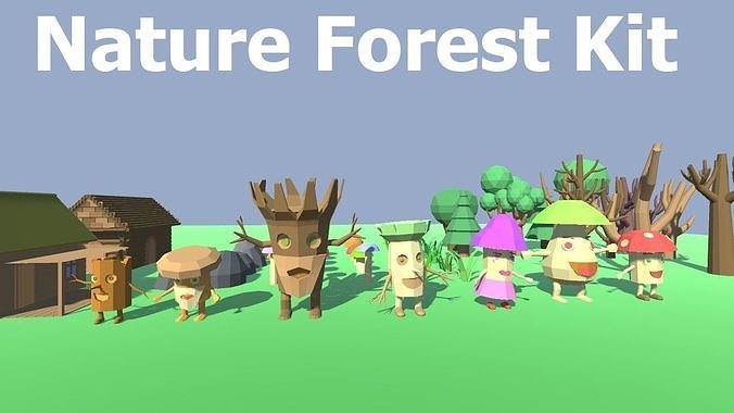 3D model Low Poly Forest Kit VR / AR / low-poly | CGTrader