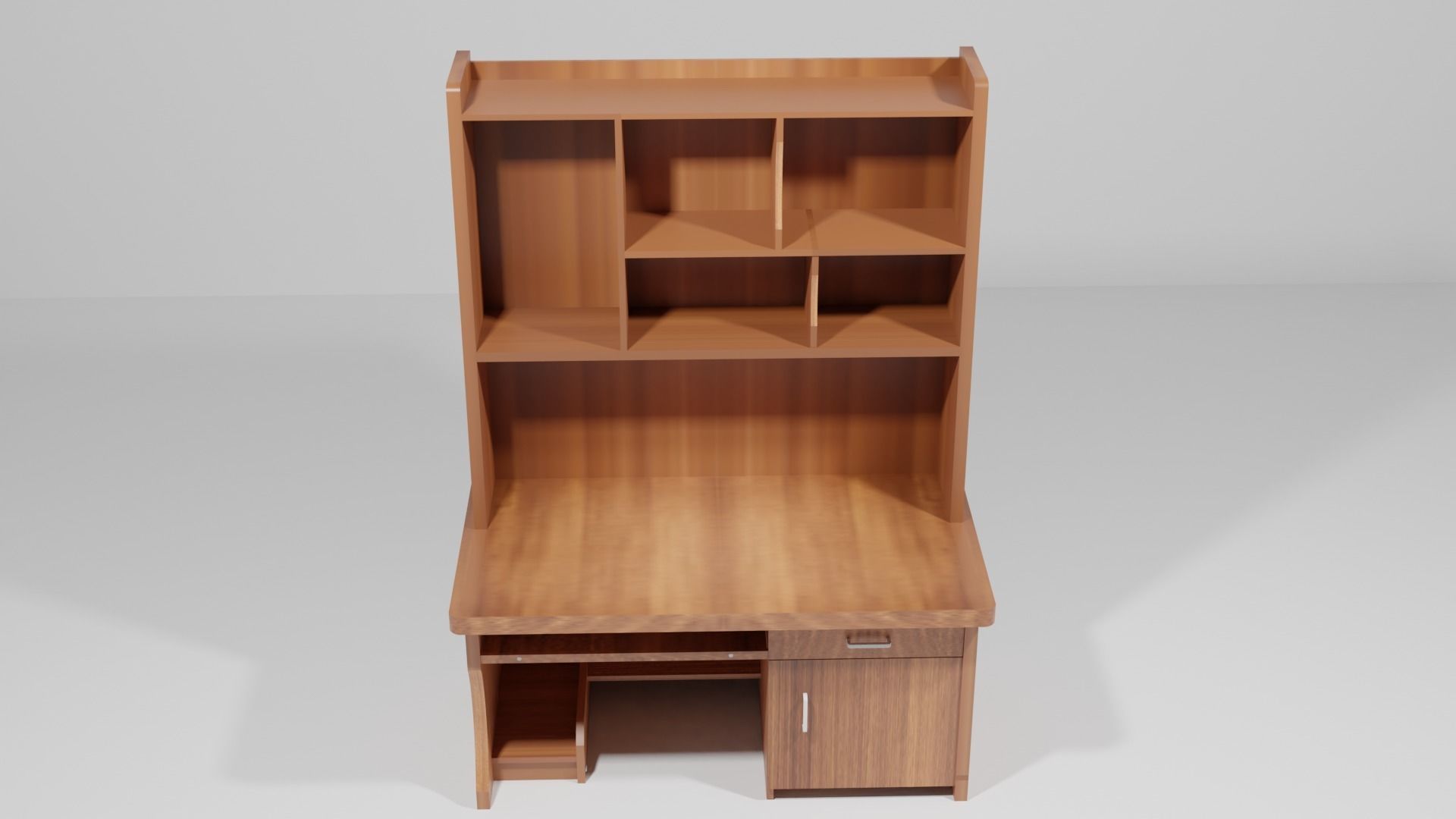 Wooden study table free 3D model | CGTrader