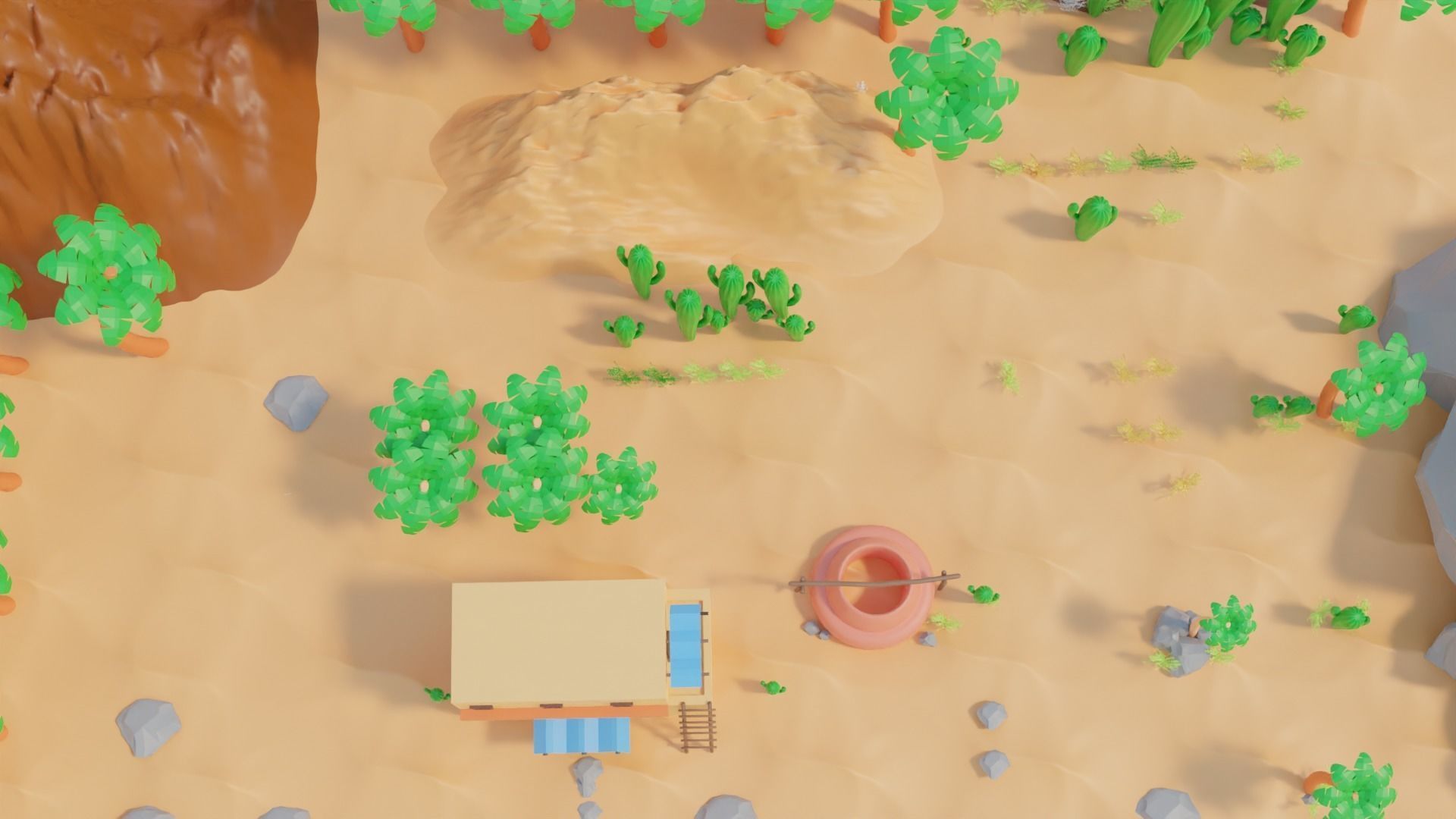 3D model low poly desert environnement VR / AR / low-poly | CGTrader