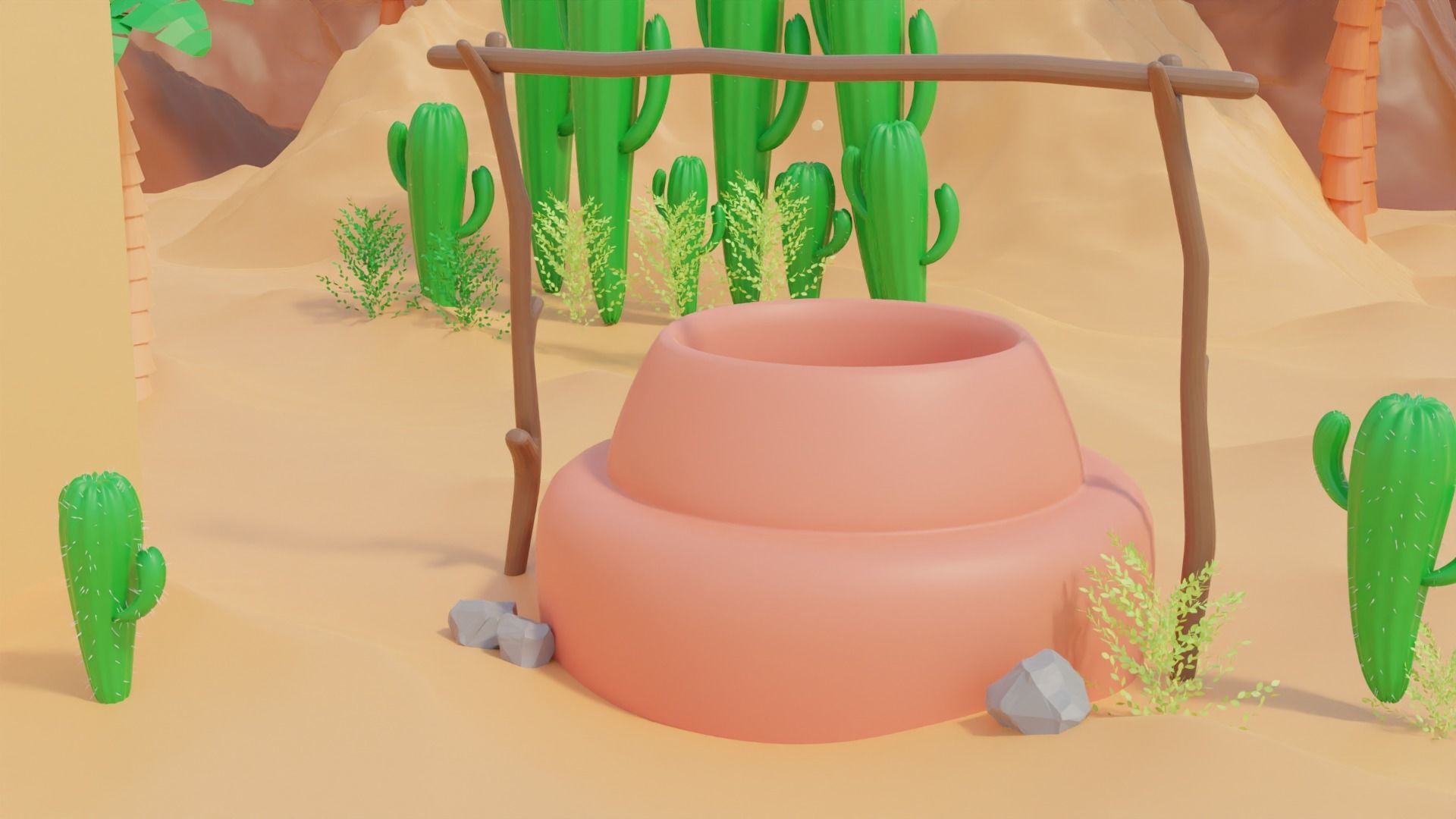 3D model low poly desert environnement VR / AR / low-poly | CGTrader