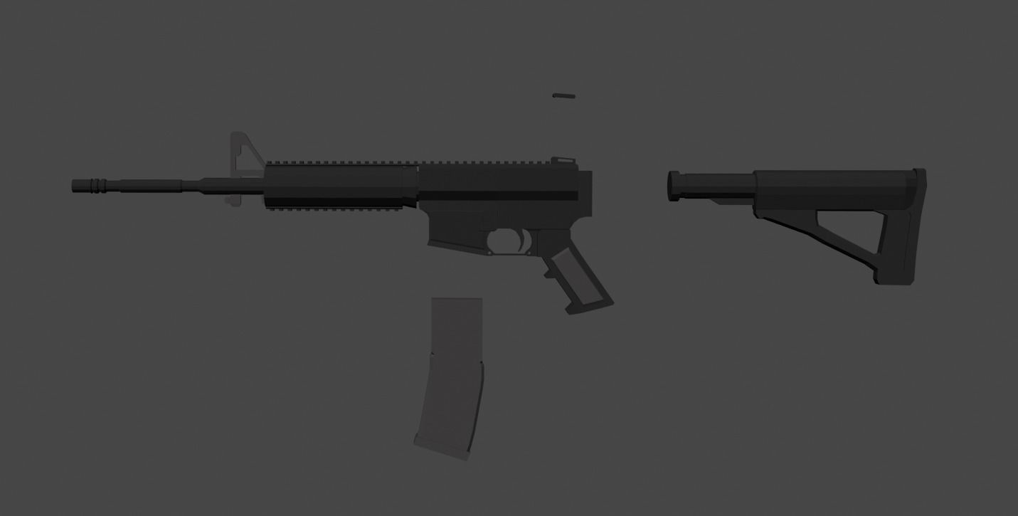 3D model Low poly M4 Carbine rife VR / AR / low-poly | CGTrader