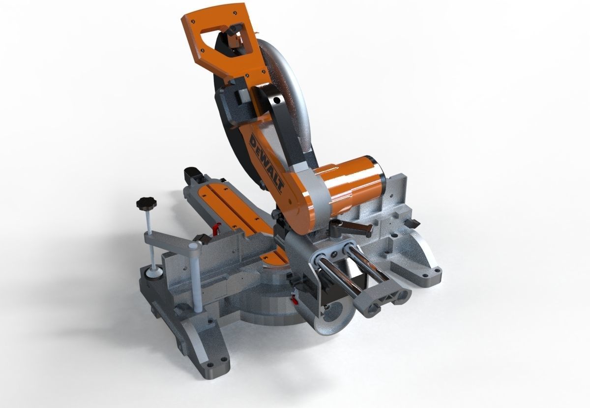 Miter saw sliding aluminium 3d model 3D model | CGTrader