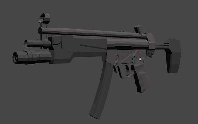 3D model Low poly mp5 rifle VR / AR / low-poly | CGTrader