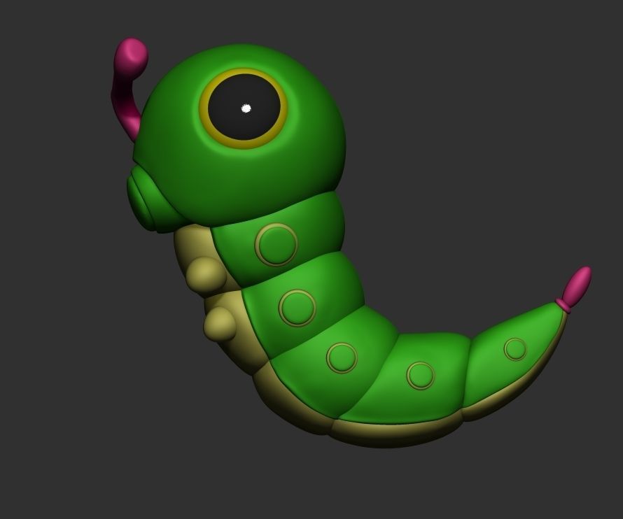 caterpie pokemon miniature free 3D model 3D printable | CGTrader