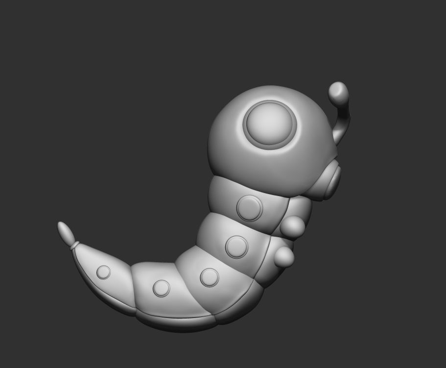 caterpie pokemon miniature free 3D model 3D printable | CGTrader
