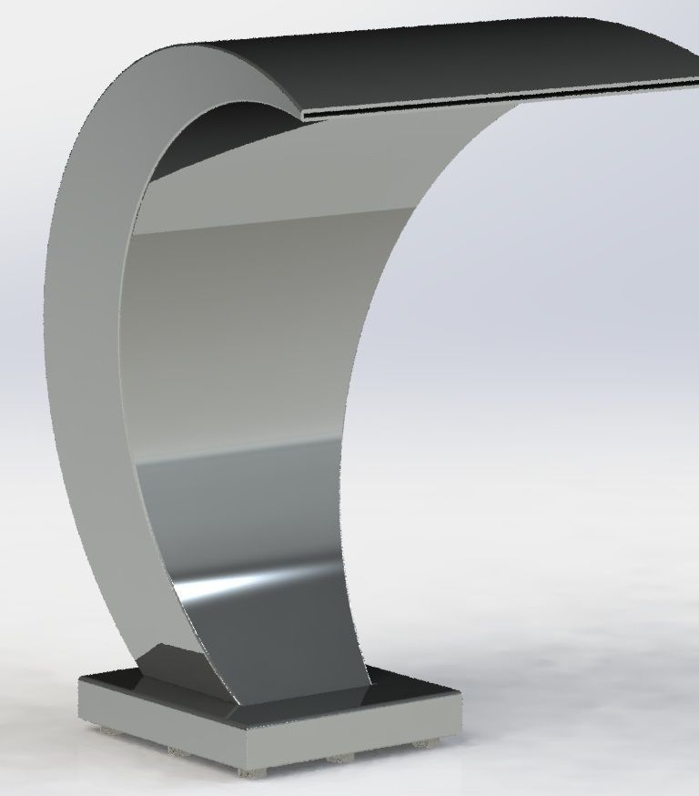 CHROME POOL WATERFALL 3D model | CGTrader