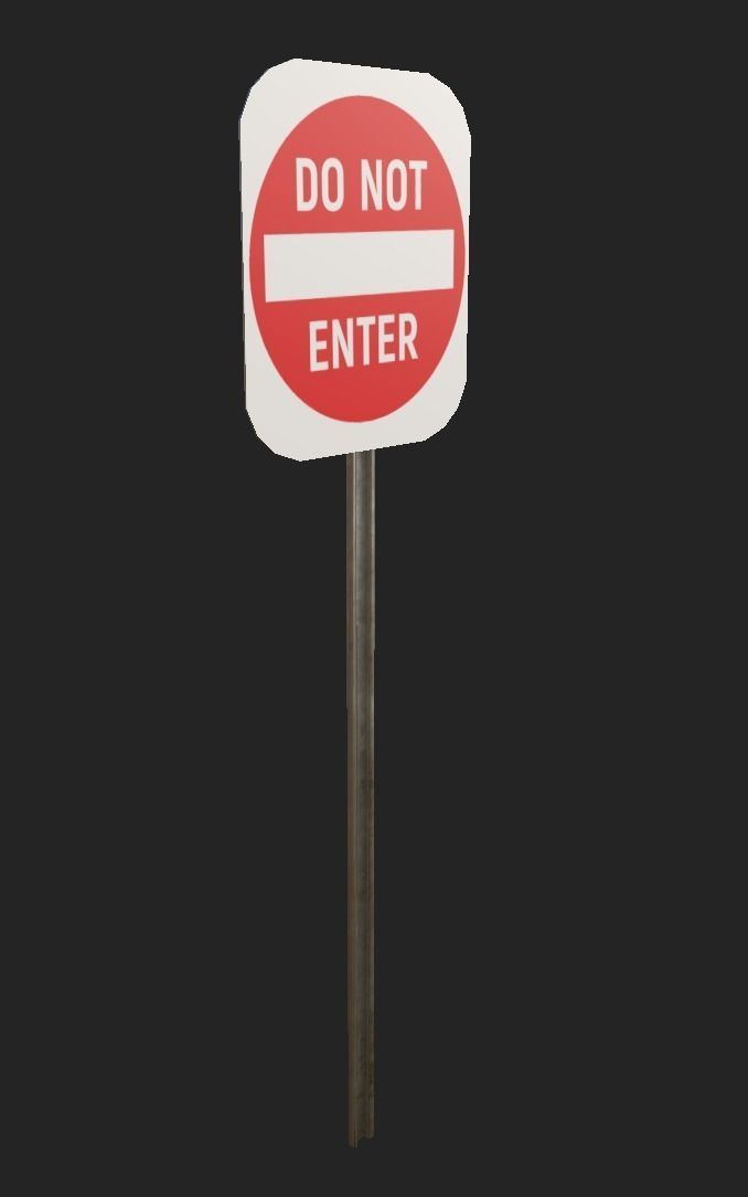 Do not enter street sign free 3D model | CGTrader
