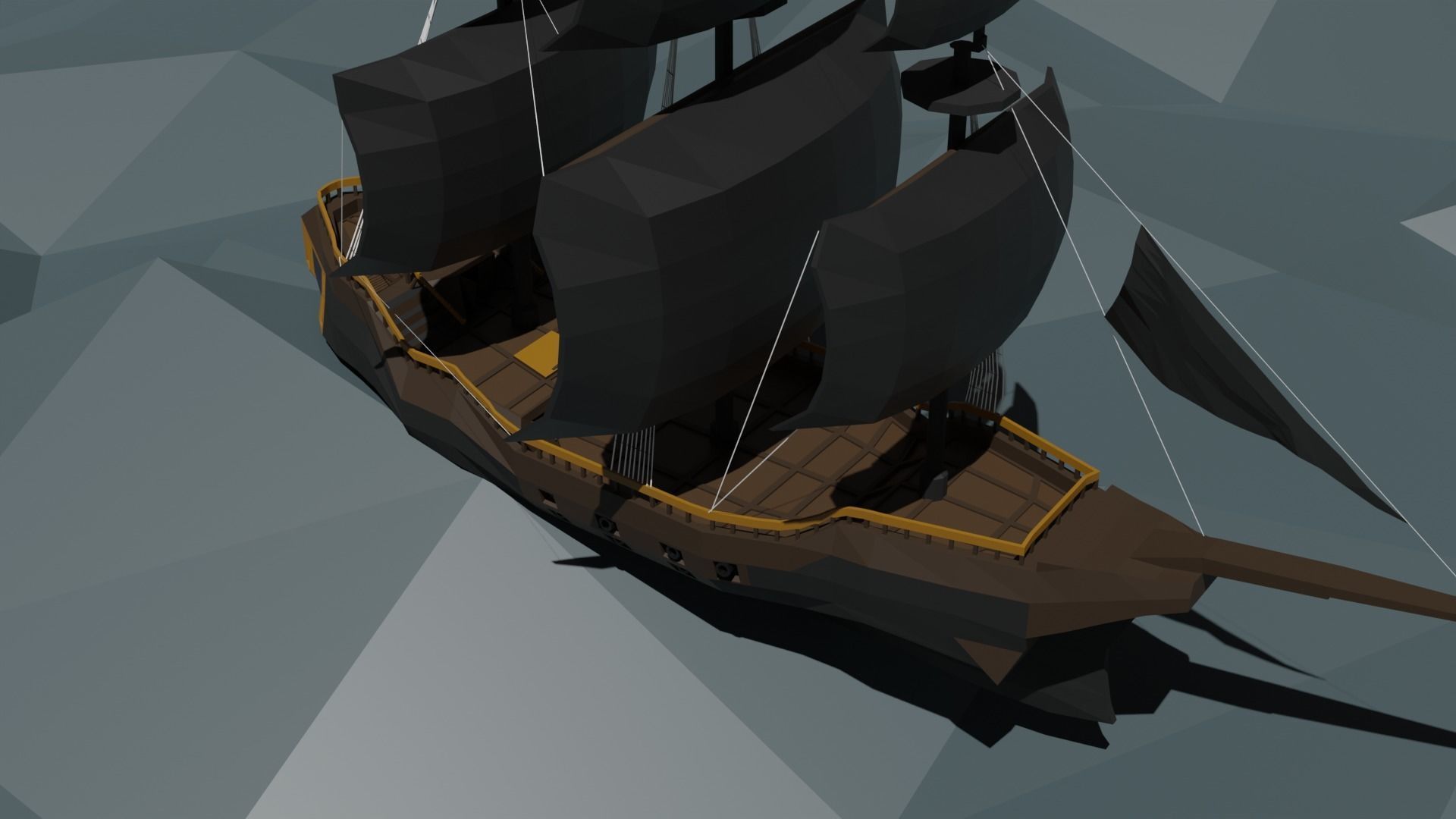 3D model Low Poly Pirate Ship VR / AR / low-poly | CGTrader