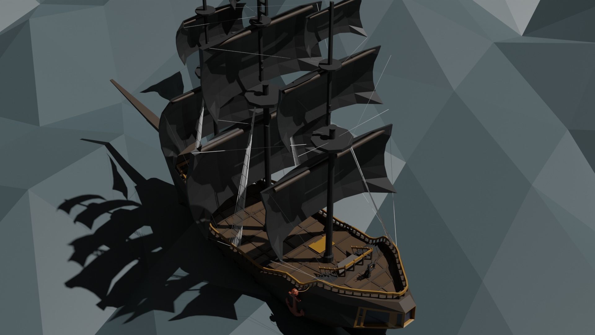 3D model Low Poly Pirate Ship VR / AR / low-poly | CGTrader