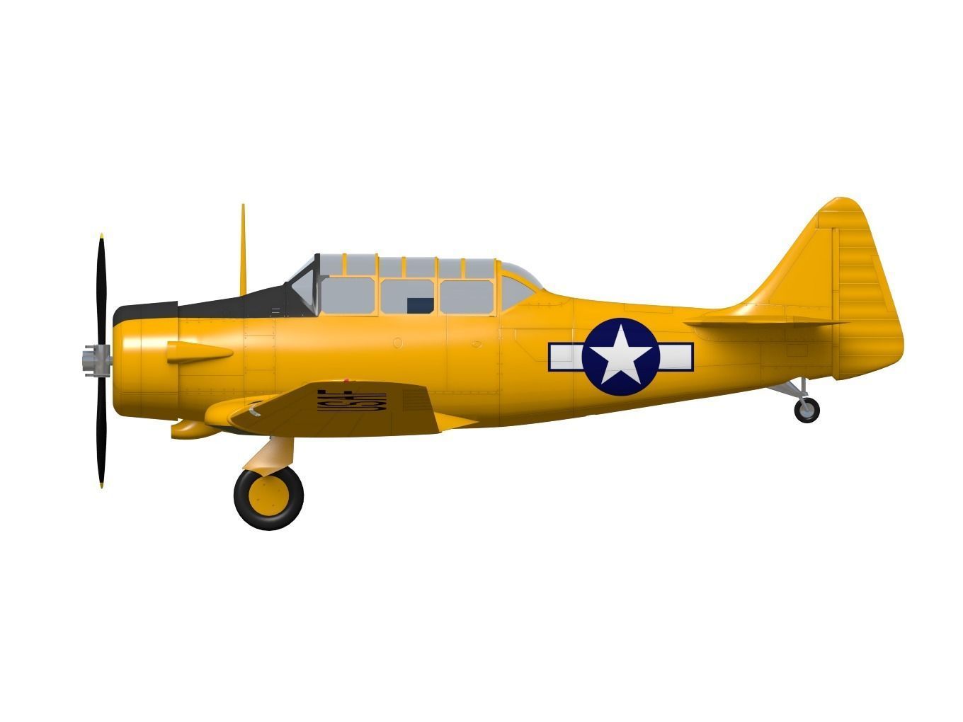 T-6 texan 3D model | CGTrader