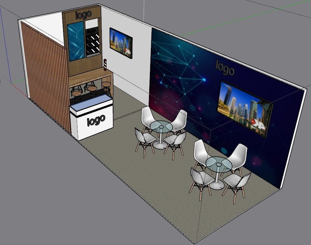 4 in 1 exhibition design 3D model | CGTrader