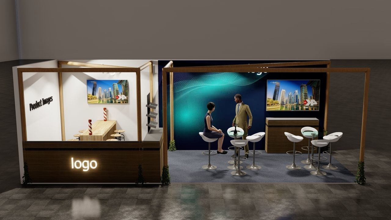 4 in 1 exhibition design 3D model | CGTrader