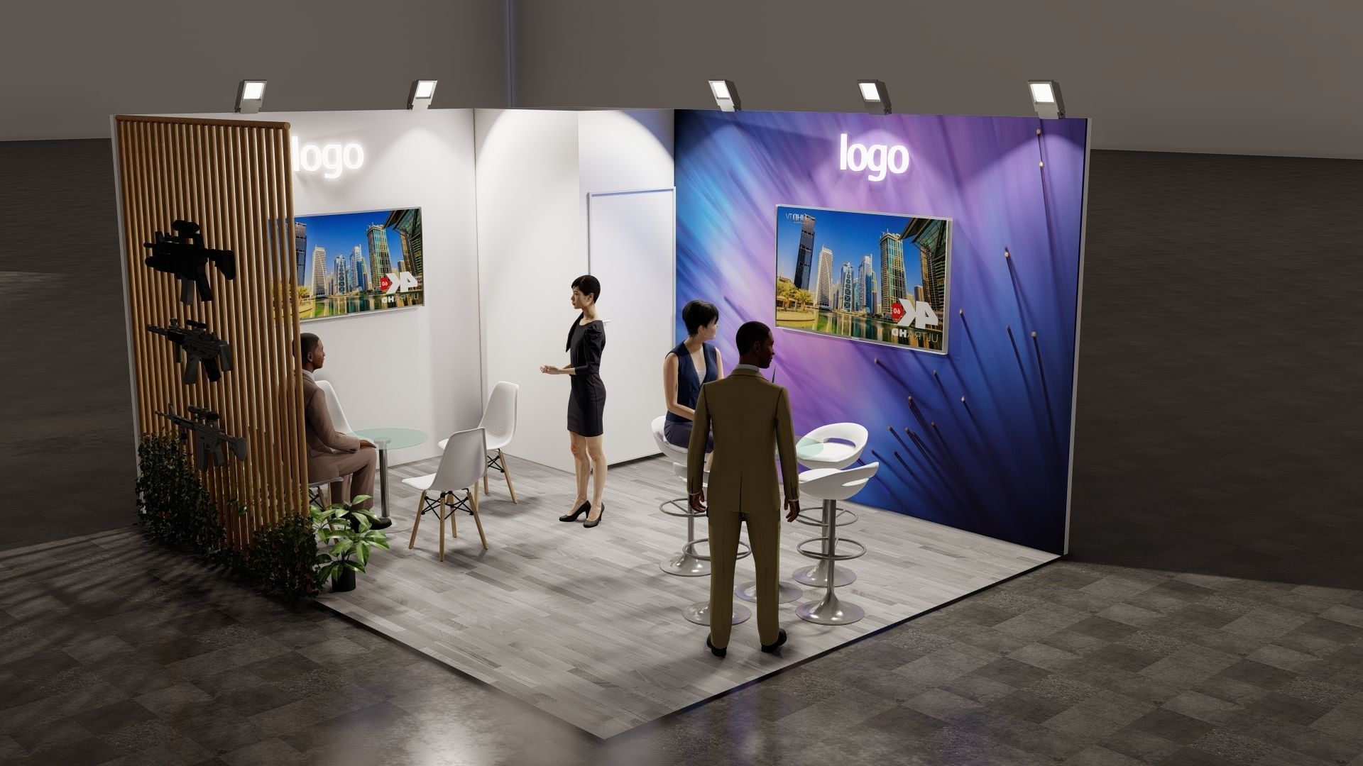 4 in 1 exhibition design 3D model | CGTrader