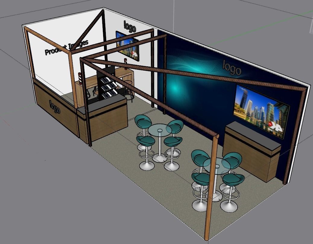 4 in 1 exhibition design 3D model | CGTrader