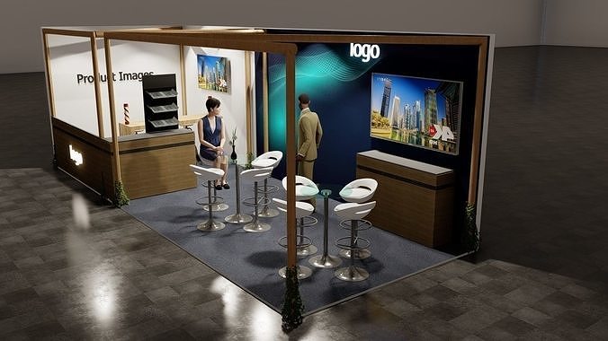 4 in 1 exhibition design 3D model | CGTrader