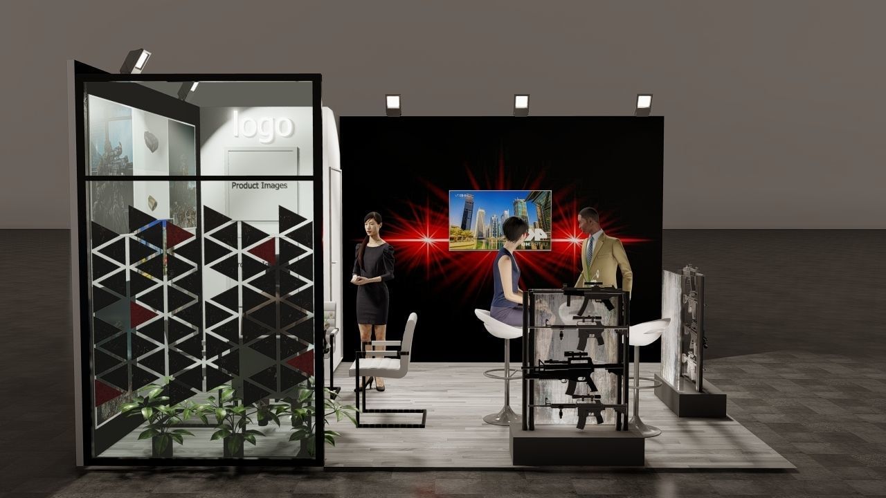 4 in 1 exhibition design 3D model | CGTrader