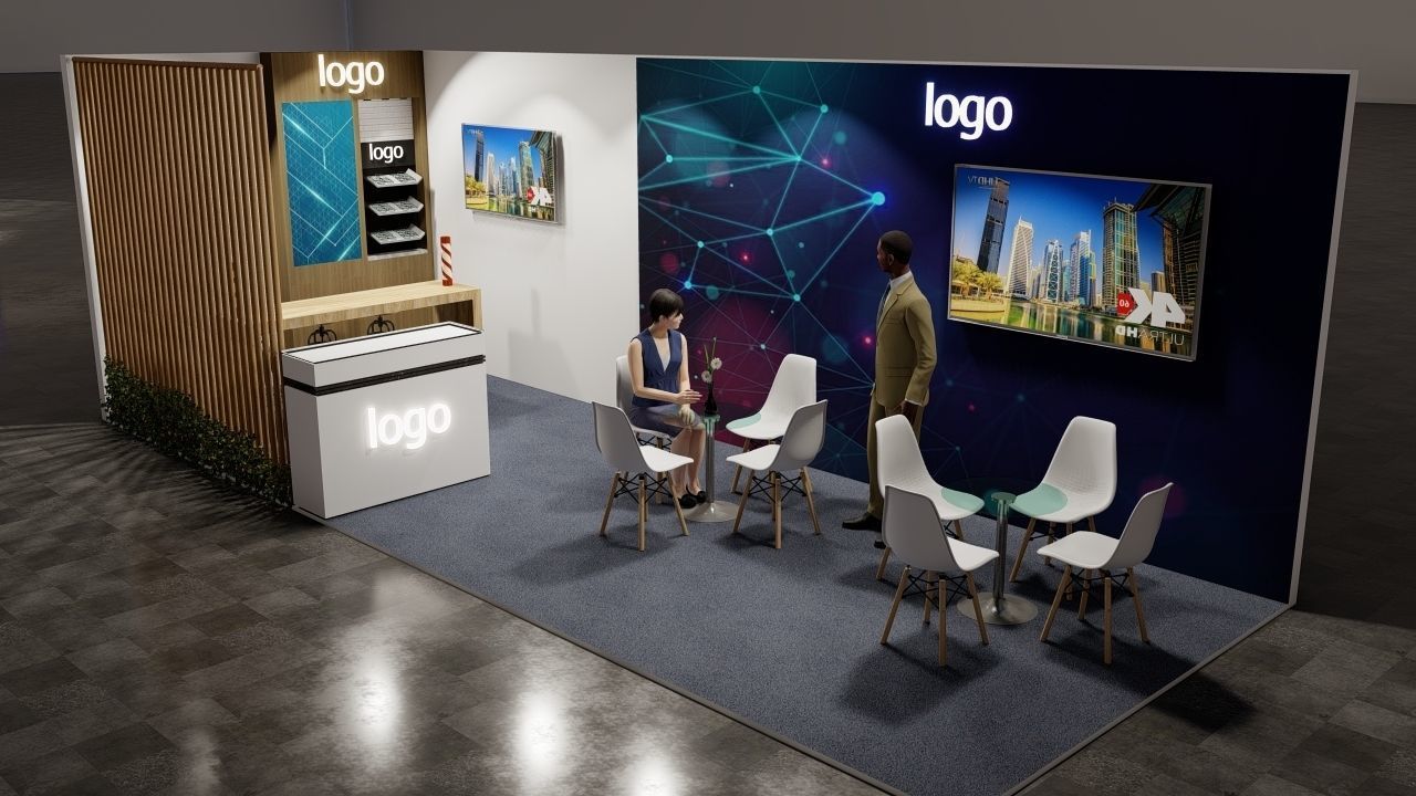 4 in 1 exhibition design 3D model | CGTrader